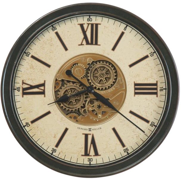 Howard Miller® Hansel Aged Off-White/Antique Worn Black Wall Clock ...