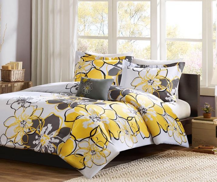Olliix by Mi Zone Allison Yellow Full/Queen Comforter Set | Big Sandy ...