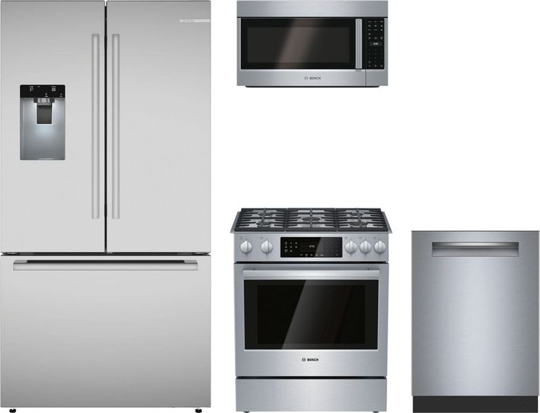 Bosch 4 Piece Stainless Steel Gas Kitchen Package | Snook's Carpet and ...