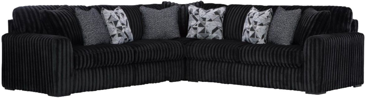 Signature Design by Ashley® Midnight-Madness 3-Piece Onyx Curved ...