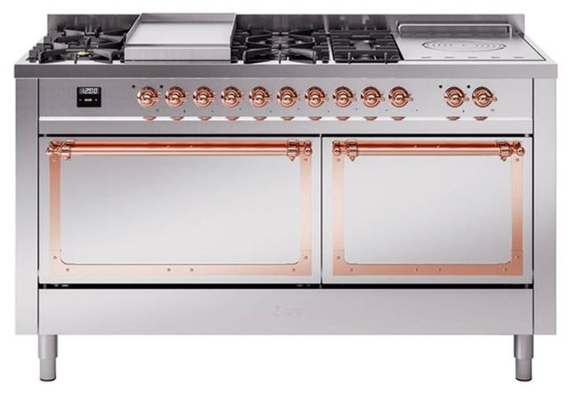 Ilve® Nostalgie II 60'' Stainless Steel Natural Gas Freestanding Dual ...