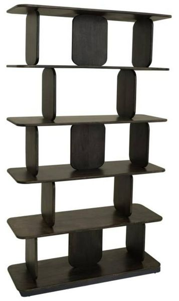 International Furniture Direct Mezquite Oil Black/Stained Dark Bookcase ...