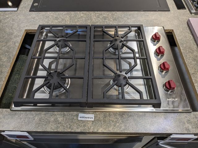 Wolf® 30" Stainless Steel Professional Natural Gas Cooktop | KAM ...