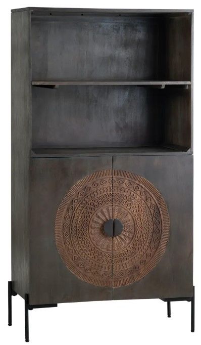 Crestview Collection Sienna Dark Brown Bookshelf | Bob Mills Furniture