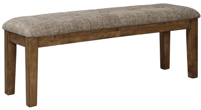 Benchcraft Flaybern Large Light Brown Dining Upholstered Bench Farnham s Furniture Galleries Casper Wyoming