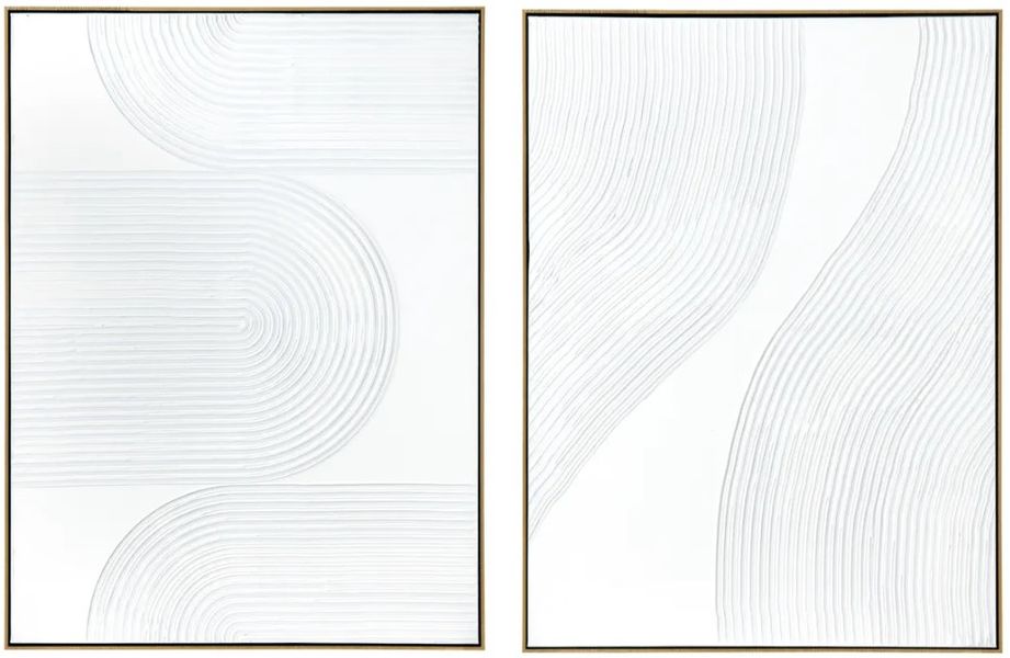 Crestview Collection White Ways 2-Piece White Wall Art Set | Steeple ...