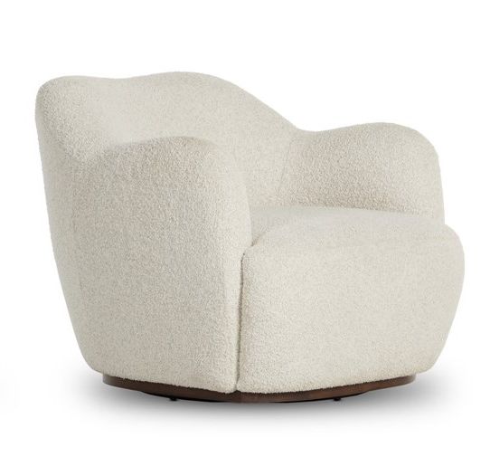 Four Hands Julius Sheldon Ivory Swivel Chair | Marshall's Home Living ...