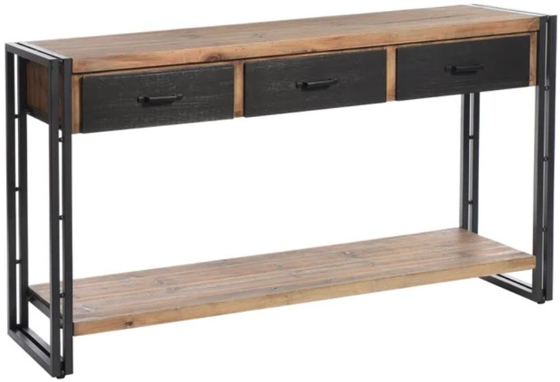 StyleCraft Calvin Natural Console Table with Gray Frame | Colder's ...
