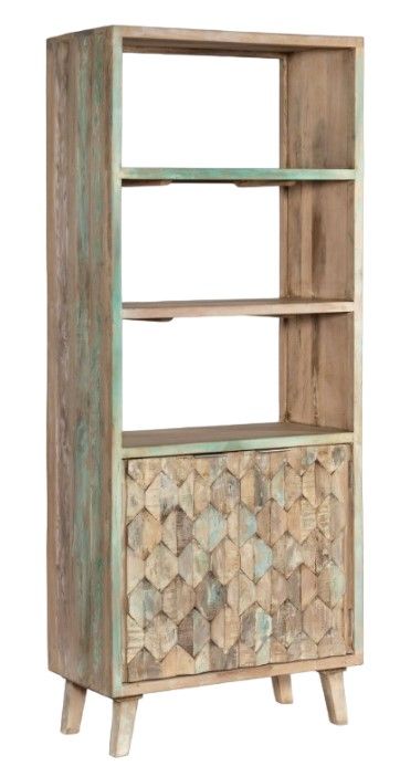 Home Trends & Design Ibiza Vintage Teal Bookshelf | Fischer Furniture ...