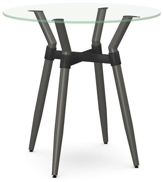 Amisco Customizable Link Clear Glass 36" Round Counter Height Table ...