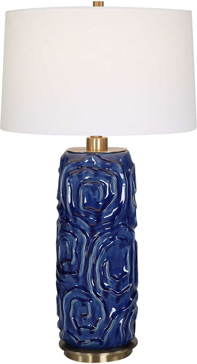 Uttermost® Zade Distressed Blue Table Lamp | Fischer Furniture | Rapid ...