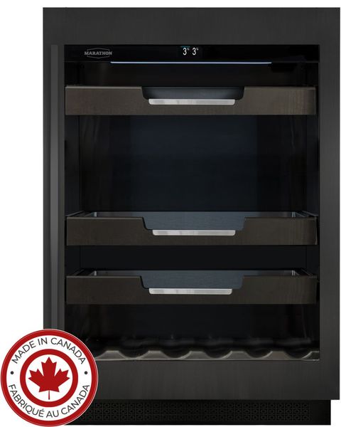 Marathon 24” 5.3 Cu. Ft. Black Stainless Steel Beverage Centre ...