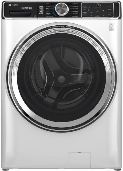 GE Profile™ 5.3 Cu. Ft. White Front Load Washer with UltraFresh™ Vent ...