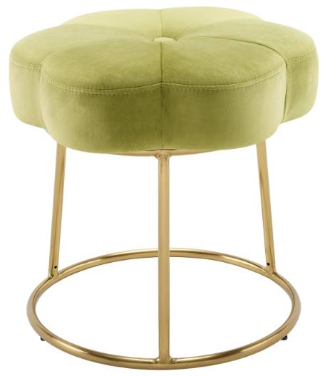 Linon Seraphina Light Green Gold Stool Besche Furniture Georgetown DE