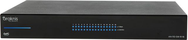 SnapAV Araknis Networks® 110 Series Black 16 Rear Ports Unmanaged+ ...