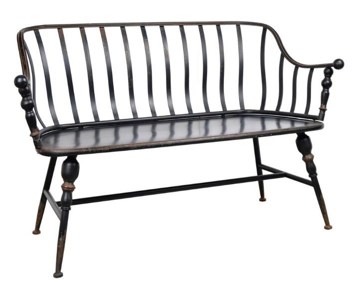 A & B Home Warren Metal Settee Bench | Wood's Furniture