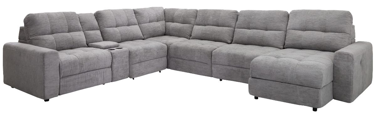 Man Wah 80552 Dove 7 Piece Power Reclining Sectional | Miskelly Furniture