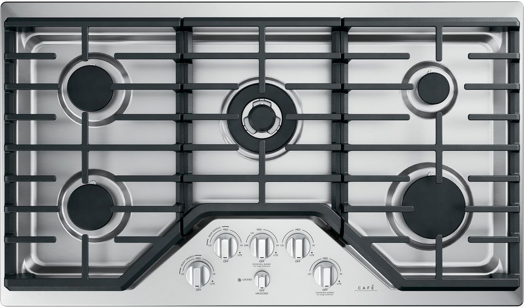 Café™ 36" Brushed Stainless Steel Gas Cooktop | Jerome’s Appliance ...
