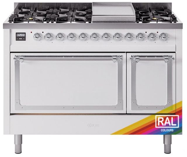 Ilve® Nostalgie II 48'' Custom RAL Color Liquid Propane Freestanding ...