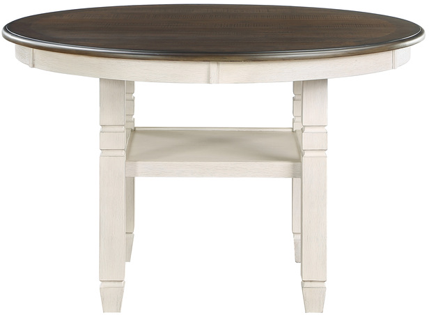 Homelegance® Asher Antique White Round Dining Table with Brown Top ...