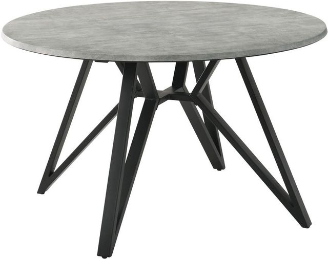 Coaster® Neil Concrete 50" Round Dining Table with Gunmetal Base ...