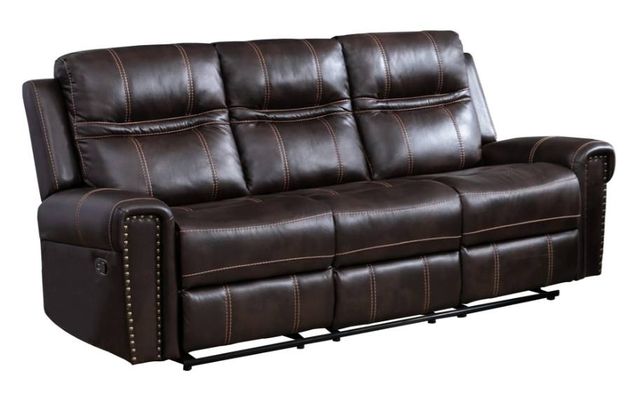 Mazin Furniture Emerson Brown Reclining Sofa | Old McDonald's Furniture & Appliances
