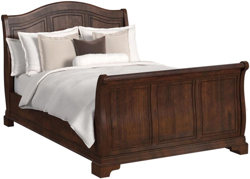 Elements International Cameron Cherry Queen Sleigh Bed | Bob Mills Furniture