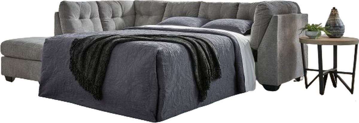 Signature Design by Ashley Marelton 2 Piece Gray Left Arm Facing Sofa Sleeper Sectional and Chaise