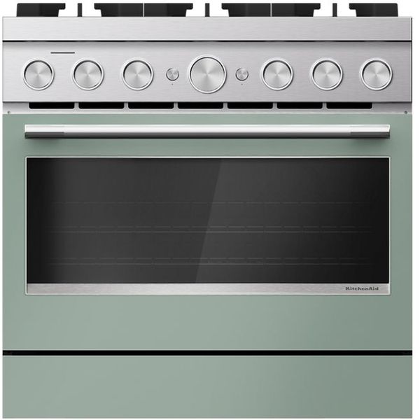 KitchenAid® 36" Cardamom 6 Burner Pro Style Dual Fuel Range with No ...