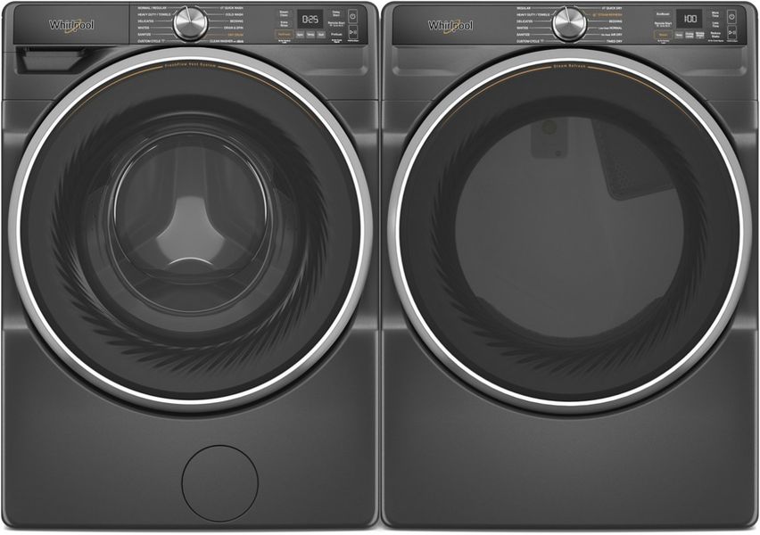 Whirlpool® Volcano Black Front Load Washer & Gas Dryer Laundry Pair ...