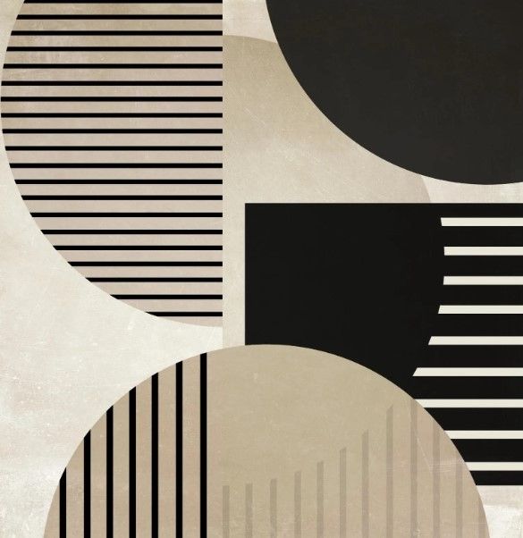 Classy Art Striped Neutral Shapes by Sd Graphics Studio Wall Art ...