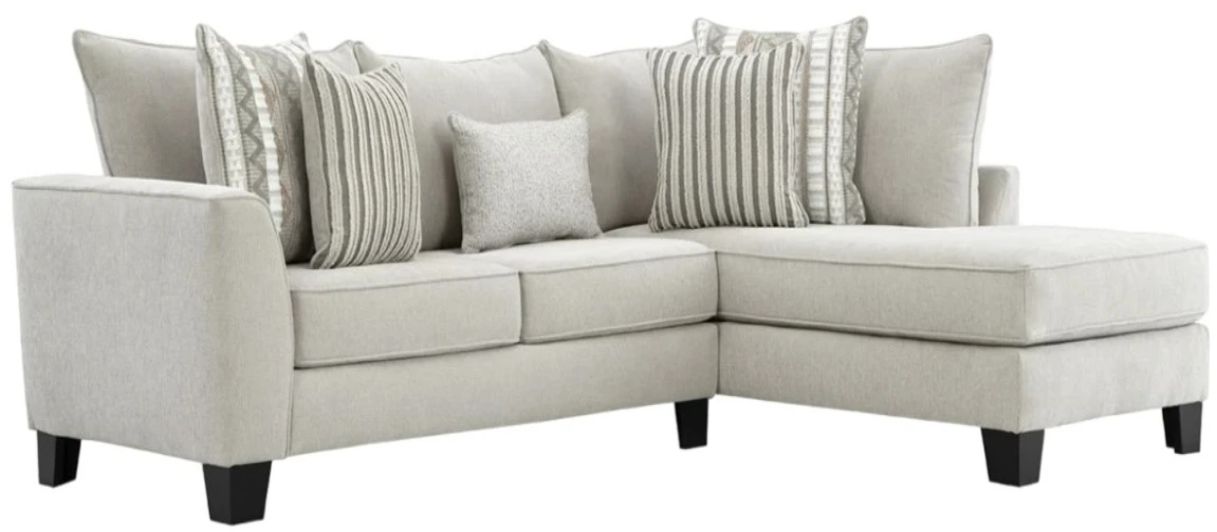 Albany Industries 2-Piece Bend Ivory Right-Arm Facing Chasie Sectional ...