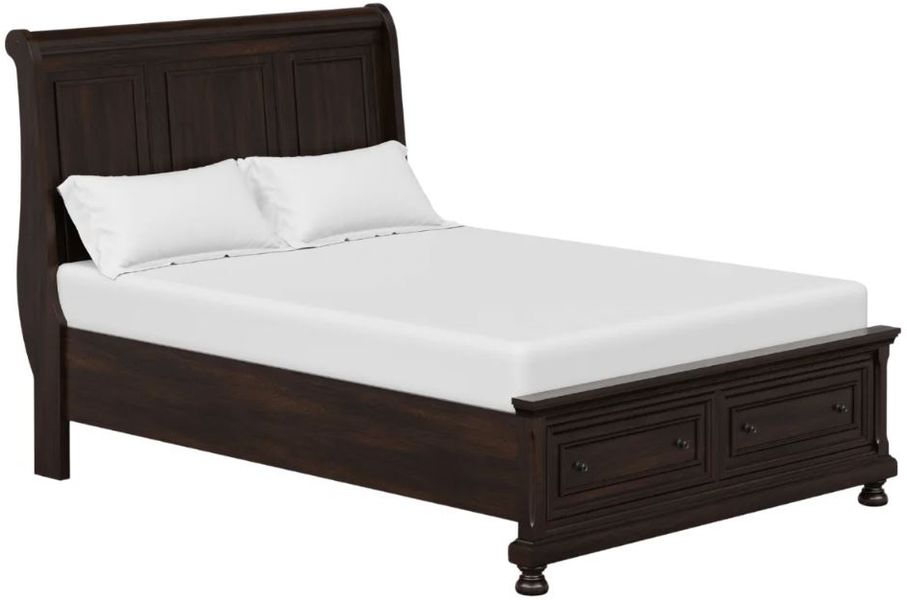 Bernards Prescott Cherry Queen Storage Sleigh Bed | Bob Mills Furniture