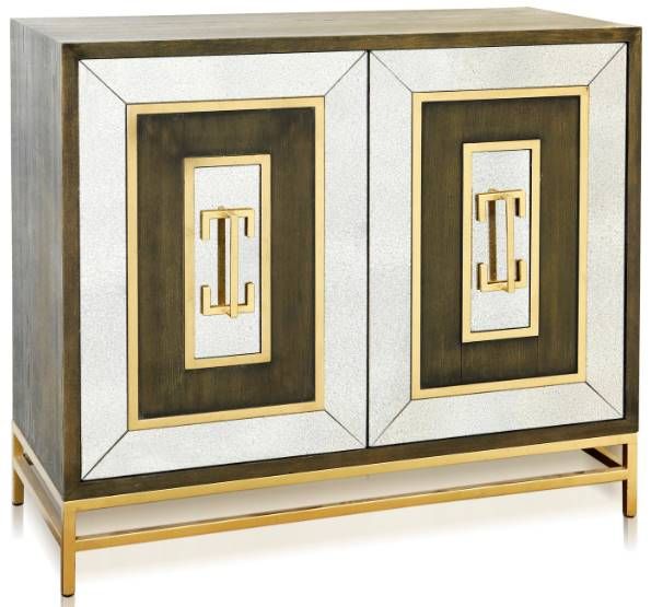 Harp & Finial® Jamison Antique Brass/Dark Walnut Cabinet | Hubbard and ...