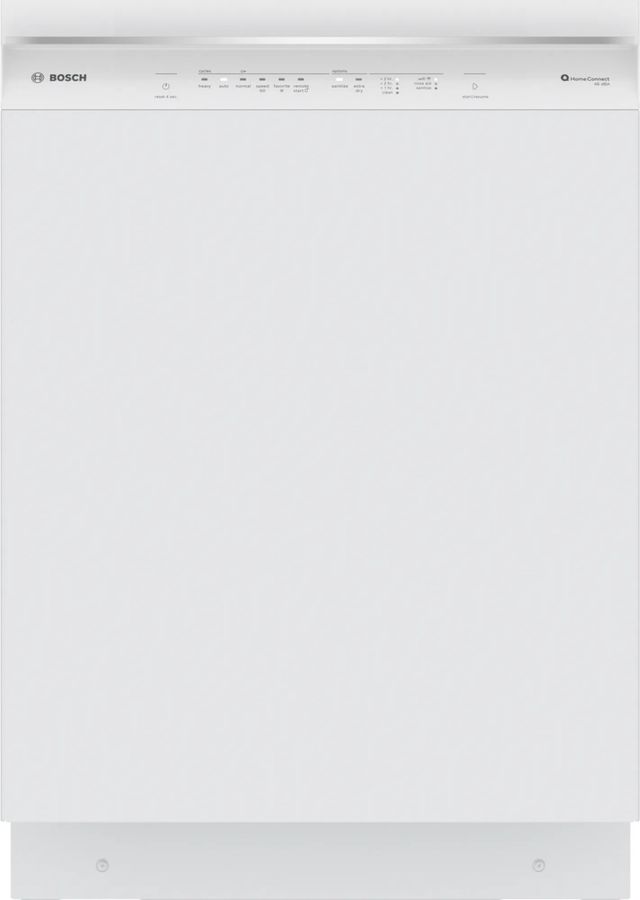 Bosch® 300 Series 24" White Front Control Built In Dishwasher | FW Black