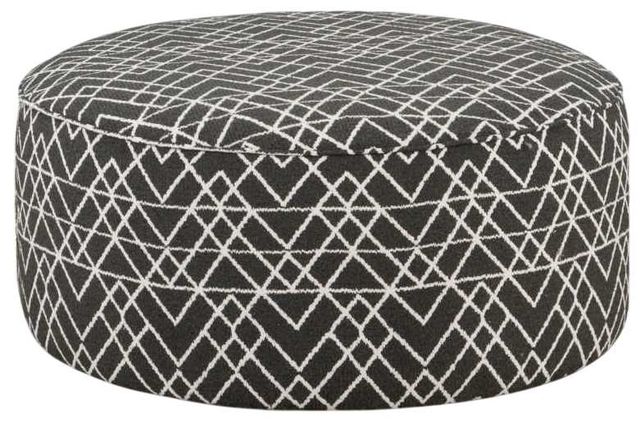 Fusion Furniture Popstitch Shell Black/White Round Cocktail Ottoman ...