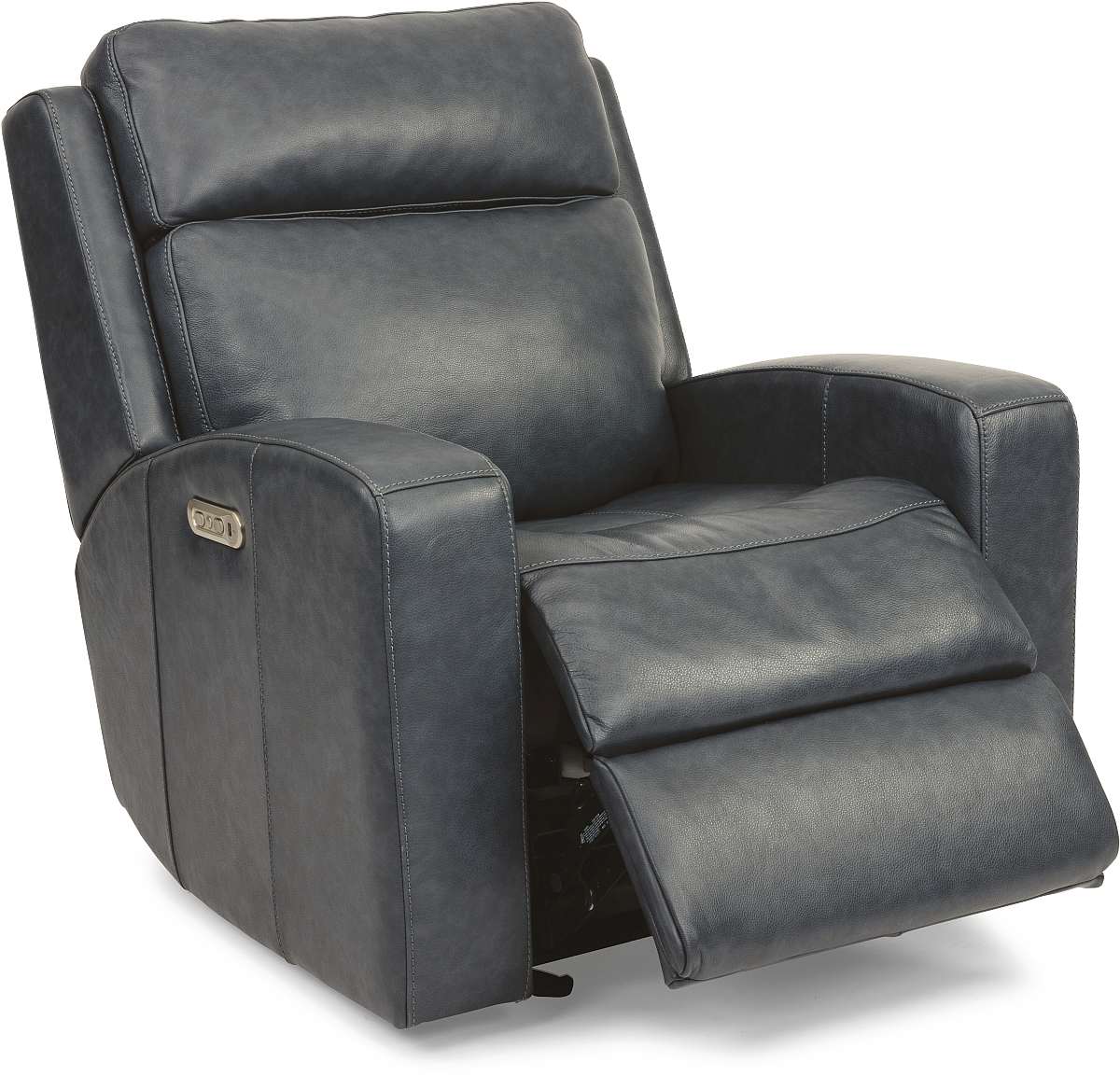 Flexsteel Cody Dark Blue Power Gliding Recliner with Power Headrest The Furniture Connection Rolla ND