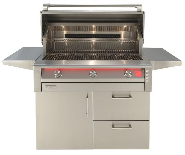 Alfresco™ Intelligent 42" 3-Burner Signal Grey Freestanding Natural Gas ...