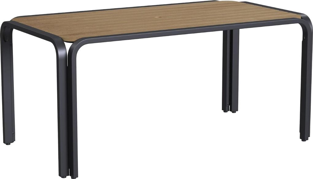 homestyles® Finn Brown Wood Outdoor Rectangular Dining Table with Black ...