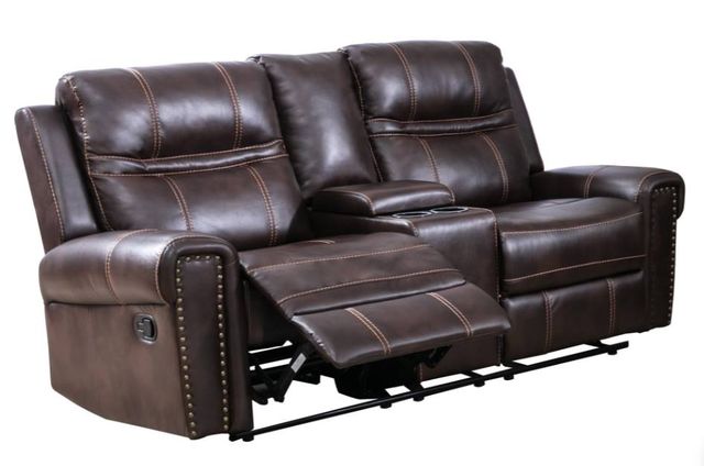 Mazin Furniture Emerson Brown Power Reclining Loveseat with Center ...