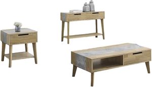 Steve Silver Co. Calgary 3-Piece Natural Occasional Table Set | Jack's ...