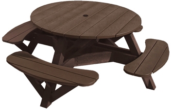 C R Plastics Chocolate Picnic Table