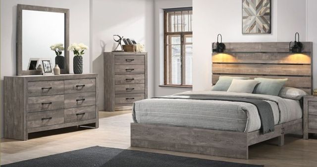 American Wholesale Furniture Cameron 3-Piece Grey Queen Bedroom Set ...