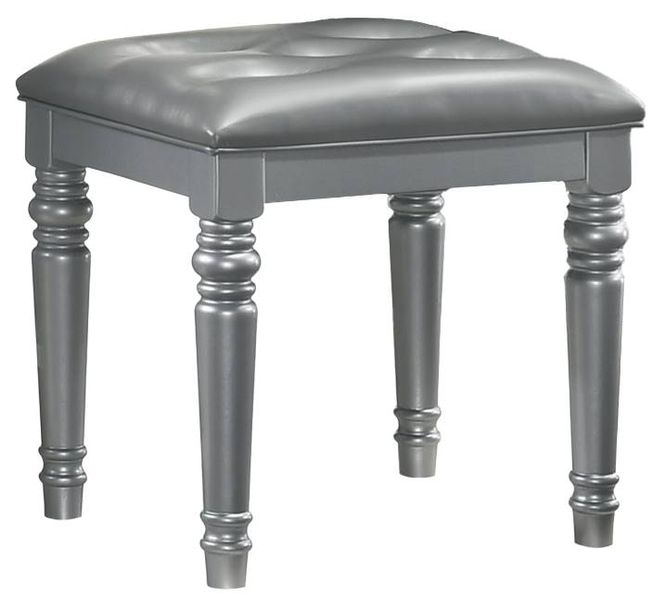 New Classic® Home Furnishings Valentino Silver Vanity Stool | Bob Mills ...