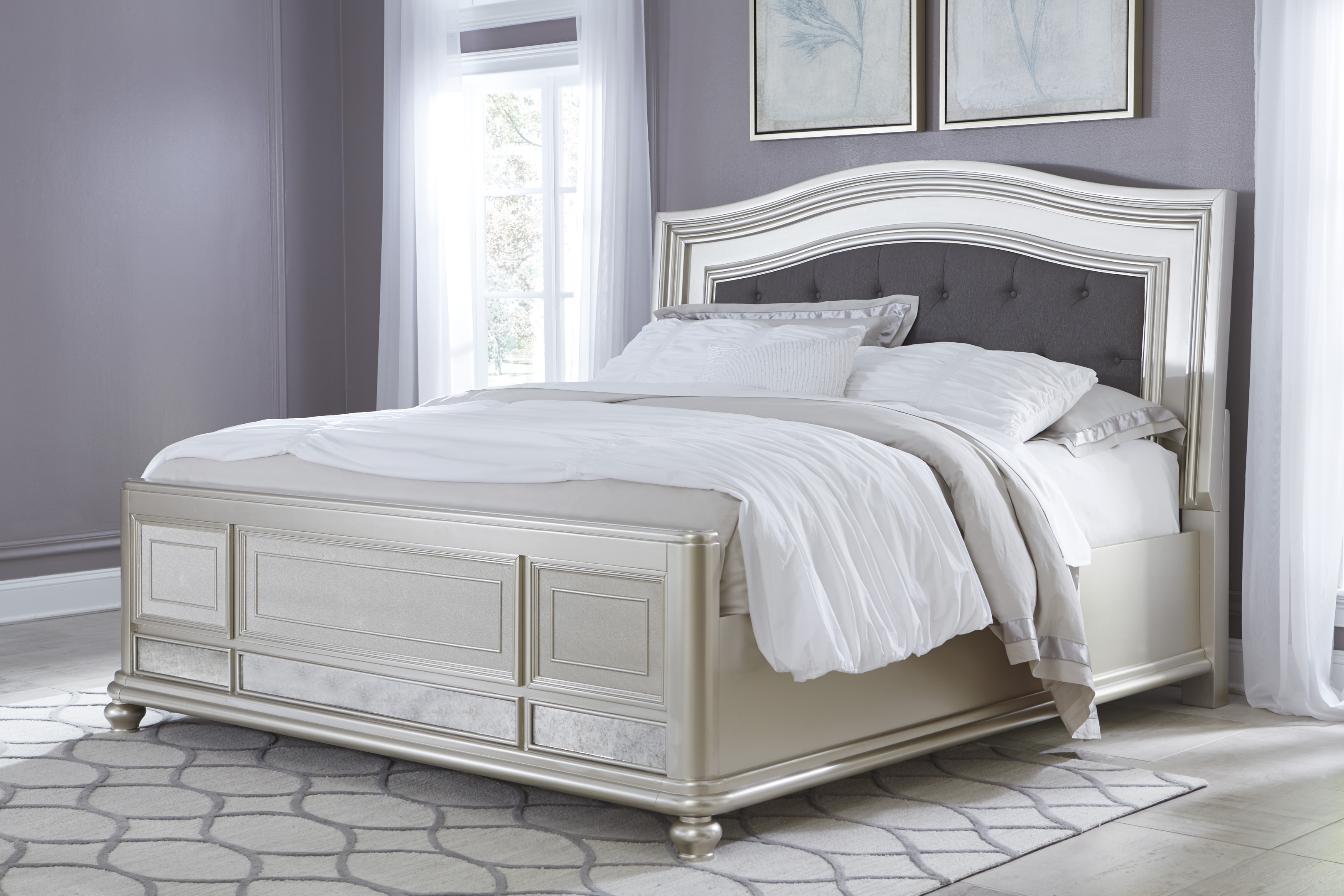 Signature Design by Ashley Coralayne Silver Queen Panel Bed Farnham s Furniture Galleries Casper Wyoming