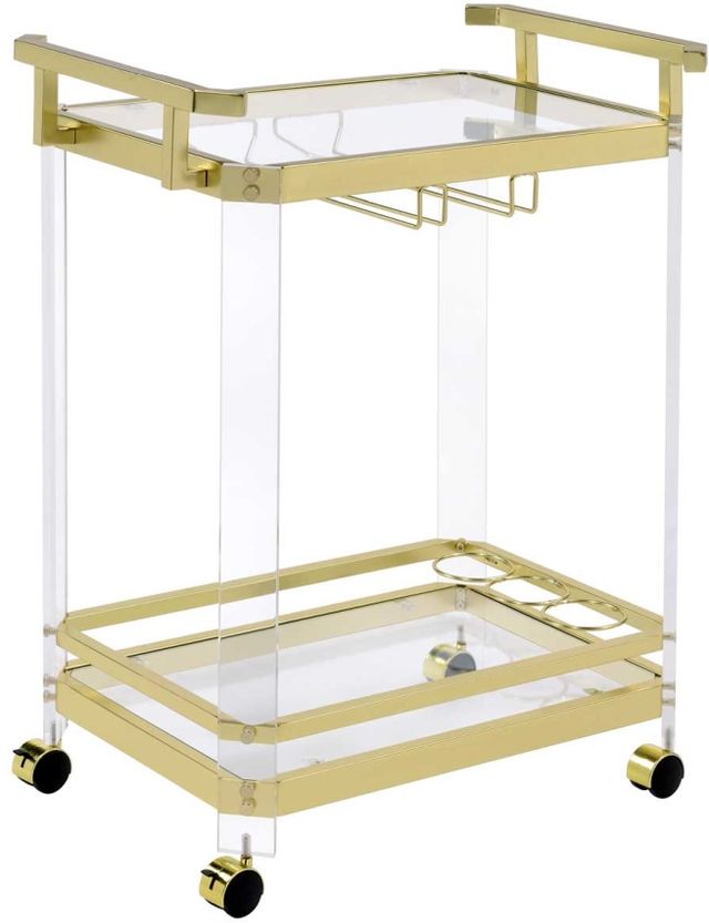 Steve Silver Co. Aerin Clear/Gold Server Cart | Davis Home Furniture ...