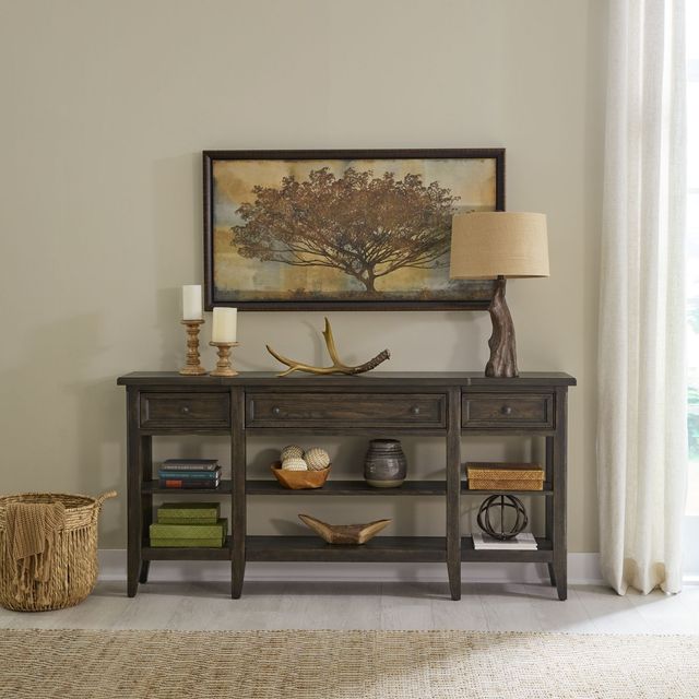 Liberty Furniture Paradise Valley Saddle Brown Hall Console Table ...