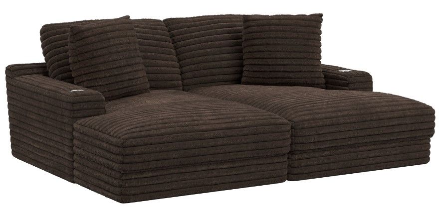 Jackson Furniture Comfrey 2-PC Chocolate Double Wide Chaise Sectional ...
