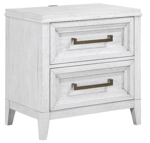 Coaster Marielle Distressed White Bedside Table Nightstand