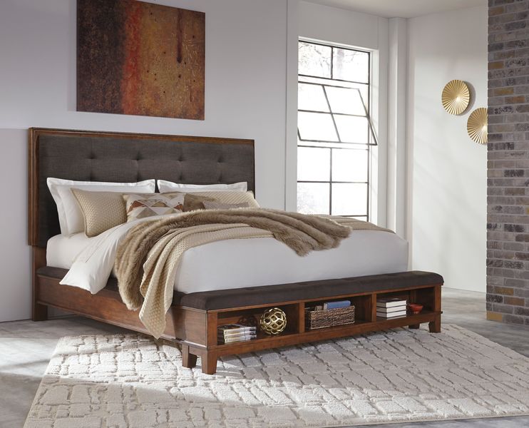 Signature Design by Ashley® Ralene Dark Brown King Upholstered Panel ...